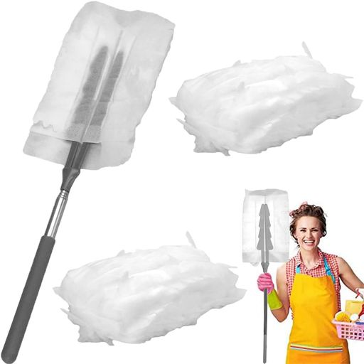 【製品概要】伸縮式ハンディほこり取りモップは、エアコンや高い家具の天板など手の届きにくい場所を簡単に掃除できる便利アイテムです。34cm~82cmの伸縮可能なポールで、脚立を使わずに高所のお掃除が可能。ふわふわの不織布シートがホコリや髪の毛...