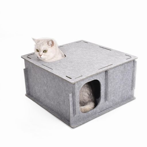 猫の家、猫のおもちゃ、猫のマット 【商品仕様】本体サイズ:3階:長さ45cmx幅45cmx高さ69cm素材の厚さ:0.8cm、穴の直径:14x16cmの丸穴、最大耐荷重:15kg 【組み立て簡単】スロット構造で、素早く組み立てることができま...