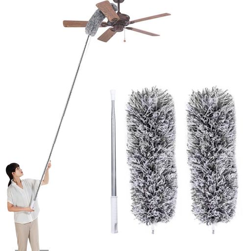 【商品の内容】ステンレスポール本体x1(長さ約40~250cm・重さ:約300g)、ホコリ取りのヘッドx2(マイクロファイバー)。 【いいデザイン】柄の長さは変えられますので、都合の良い長さに調節してお使いいただけます。伸縮可能なはたき、最...