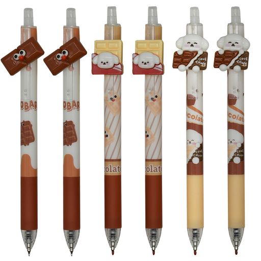 6本セットの可愛いアイデアのボールペン、高品質、ユニークなデザイン書き心地が良いことで、綺麗な筆記具 長さ-約15cm、ボール径-0.5mm、素材-プラスチック、インクの色-黒、3種類(各2本) 耐久性、プレミアムプラスチックシェル、握りや...