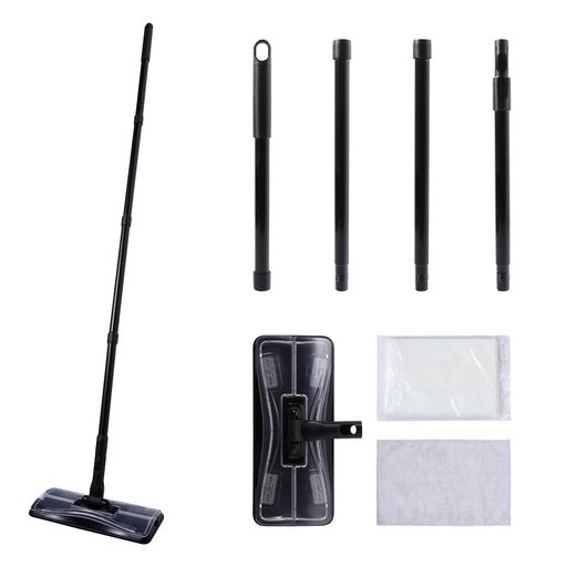 【2in1多機能・雑巾もシートも対応】:マイクロファイバークロス2枚と使い捨てシート10枚が付属して、クロスで水拭き・乾拭き、シートで埃や髪の毛キャッチします。付属のクロスやご自宅の雑巾だけでなく、市販のフローリングシートもしっかり固定可能...