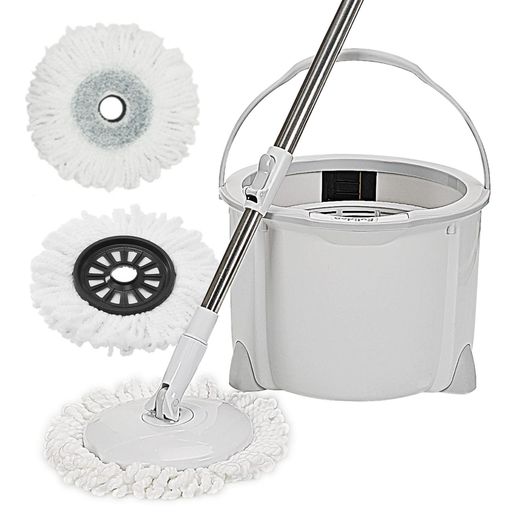 【カラー】:ブルー、ミント、グレー、3色あり。【セット詳細】一槽式バケツ1個、取替用クロス2枚、組立必要なハンドル3本、ヘッド1個。 【組立簡単】手元に到着してすぐ使用したり、モップ本体は軽量で片手でも操作したりできるので、毎日楽に掃除が実...