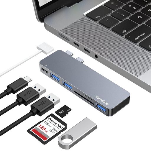 【多機能6-IN-2USB-Cハブ】GIISSMO6in2Macbook専用ハブにはPD充電対応のUSBTypeCポートx1、MicroSDスロットx1、TFカードx1、USB3.0ポートx3、総計6つの拡張ポートが搭載され、USB3.0ポ...