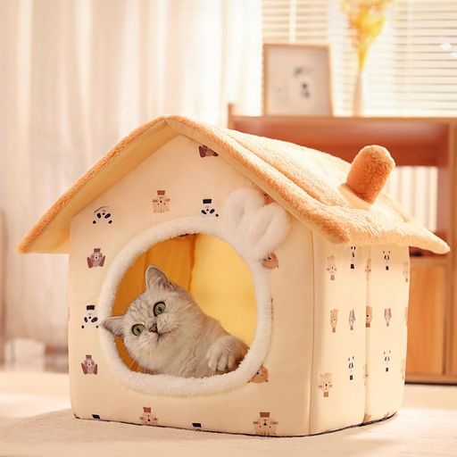 睡眠 🐱【製品仕様】サイズ:38x36x36cm(推奨体重:1~8kg)、Mサイズ、8kg未満の猫と小型犬に適しています。ふわふわで暖かい高品質のスポンジと柔らかい極寒対策フリースがたっぷりの暖かさを提供します。ふわふわした...