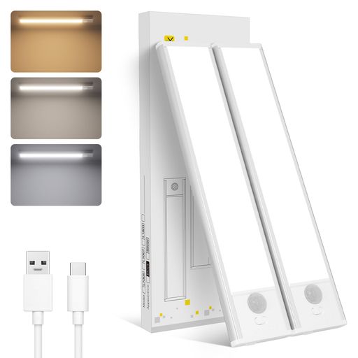 フットライト 【製品仕様】●商品名:LUTW人感センサーライト ● 電源:5V/1A ● 使用光源:LED*34枚 ● 本体寸法:(約)長さ200x幅40x高さ10mm ● 質量:約92g ● 充電時間:2.3時間 【夜を優しく照らす】人感...