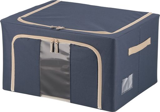 中身が分かる! 積み重ねできる! 窓付き収納BOX 55L 材質:ポリエステル/スチール 全体:幅500 x 奥行400 x 高さ280