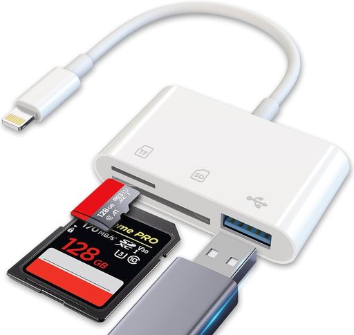 💠【3-in-1 カメラリーダー】:デバイスの容量を解放する接続オプション:「SD」+「TF」+「USB」+「Lightning」プラグは合金製でラグなし、コード部分は高純度銅芯線を使用し、柔らかいTPE素材で補われているた...