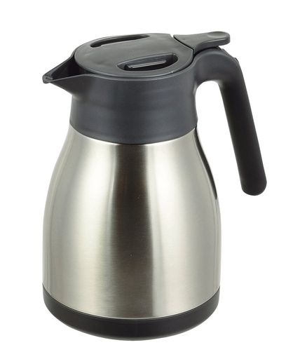 サイズ:(約)幅17.5x奥行13.5x高さ20cm 品名:卓上用まほうびん 実容量:1.0L 材料の種類:本体内側/ステンレス鋼、本体外側/ステンレス鋼(アクリル樹脂塗装)、口がね・ハンドル/ポリプロピレン、ふた栓/ポリプロピレン、プッシ...