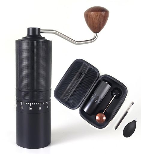 グラインド 【商品情報】ブランド:OneBean 品名:無限N2 手挽きコーヒーミル 臼:7軸の420ステンレス 容量:約20g-25g 付き物:収納バッグ、ブラシ、エアーブロア 【粗さ調節機能】 外部の目盛りの調節が可能で簡単に粒度を変え...