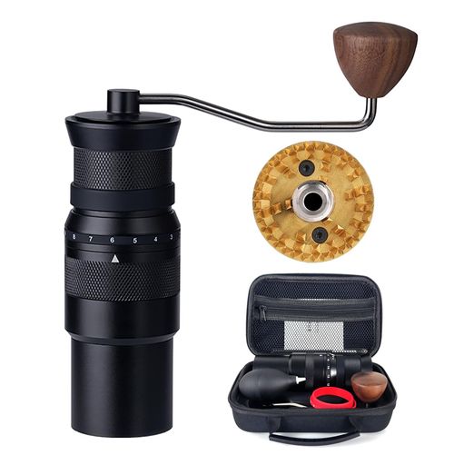 グラインド 【商品情報】ブランド:OneBean 品名:無限E 手挽きコーヒーミル 臼:フラットカッター式420ステンレス 容量:約25g-35g 付き物:収納バッグ、ブラシ 【粗さ調節機能】 外部の目盛りの調節が可能で簡単に粒度を変えられ...
