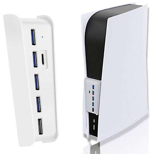 🔌【PS5専用】PS5デジタルおよびオプティカルドライブコンソール用に設計された専用USBハブです。ABS素材を使用しているため、耐熱性に優れ、大きな衝撃を効果的に緩和できます。クラシックなブラックモデルだけでなく、エレガン...