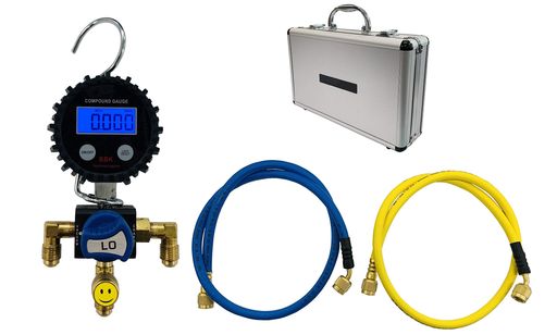 測定圧力:-0.100~+5.000Mpa(精度プラスマイナス5%) マニホールドx通常ホース90cmx2本xケース
