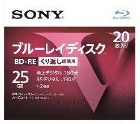 ・20BNE1VLPS2 ・BD-RE くり返し録画用 ・地上デジタル180分 / BSデジタル130分 ・25GB ・1-2倍速対応 説明 ホワイトレーベル ハードコート