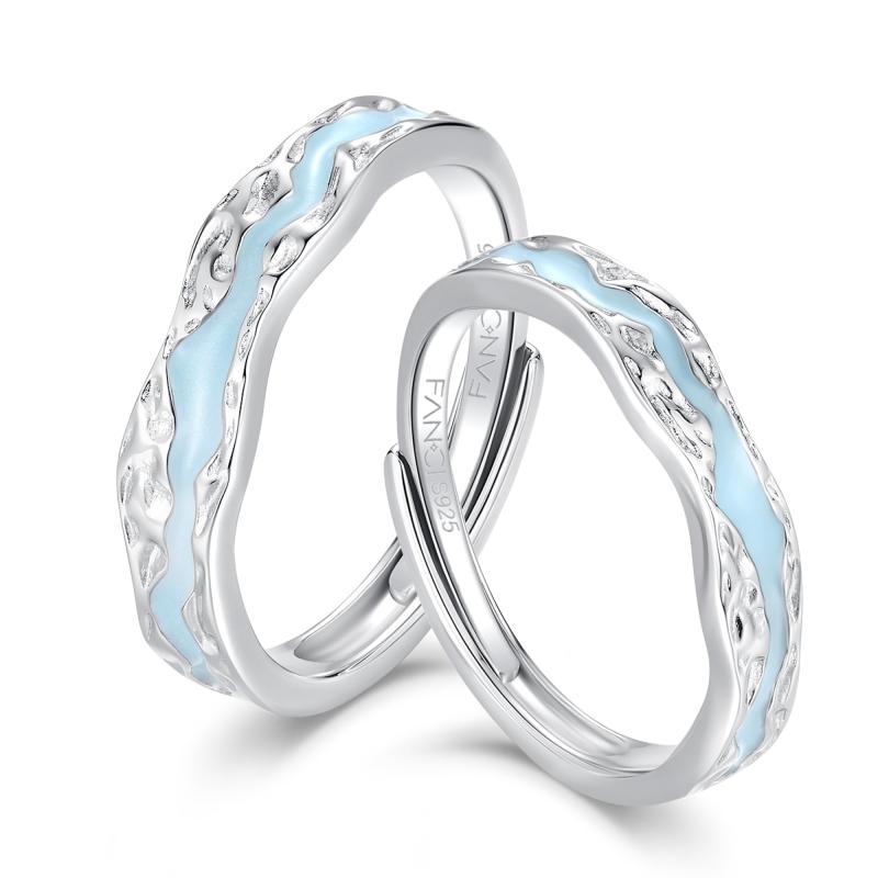 [FANCIME] リング レディース メンズ ネックレス ブレスレット 夜光 天の川 銀河 指輪 2個セット ペアリング フリーサイズ 調節可能 ペアブレスレット ペアネックレス シルバー カップル 恋人