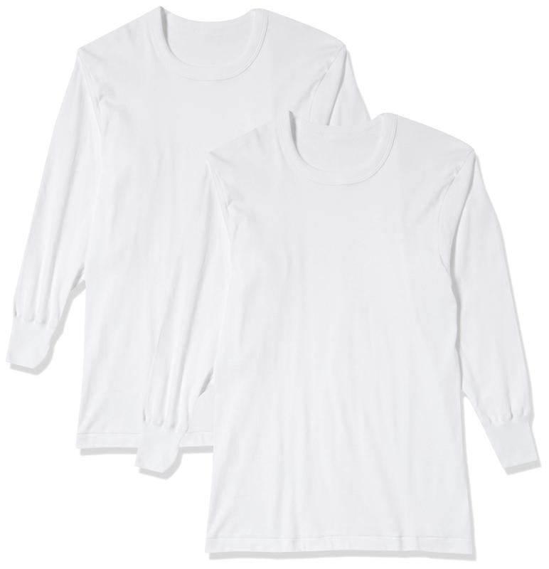 GUNZE(グンゼ) インナーシャツやわらか肌着 綿100% 抗菌防臭加工 長袖丸首 2枚組メンズSIZE:M チェスト(メーカー表示サイズ:88cm~96cm)SIZE:L チェスト(メーカー表示サイズ:96cm~104cm)SIZE:L...