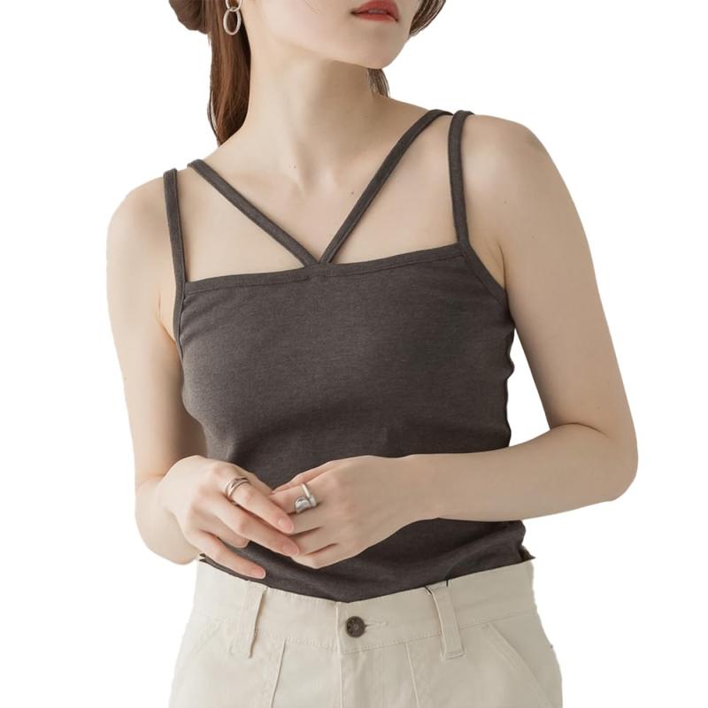 [Jungle Jalopy] キャミソール レディース 大きいサイズ デザインキャミ インナー コットン 春 夏 タンクトップ