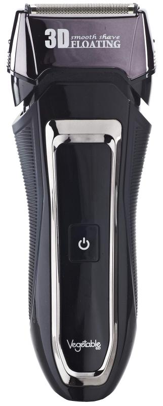 Vegetabie ベジタブル 充電交流式3Dシェーバー 3枚刃 IPX7 防水 トリマー付き お風呂剃り 丸洗い GD-S308 K ブラック