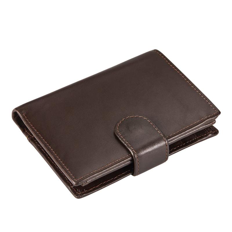 [BRASS TACKS Leathercraft] メンズ 本革 カードケース 大容量 財布 磁気防止 フラップボタン クレジットカード 折りたたみ ポイントカード パスポート 12枚収納【サイズ】幅10cm、長さ13cm、厚さ2cm　【...