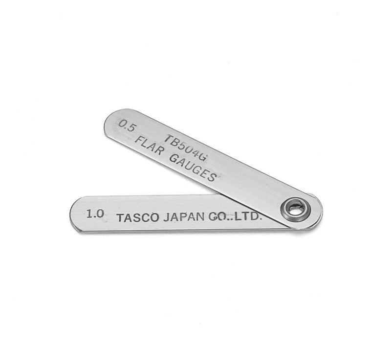 イチネンTASCO TA504G フレアーゲージサイズ:12×72mm厚み:1.0mm、0.5mm各1ビニールケース付