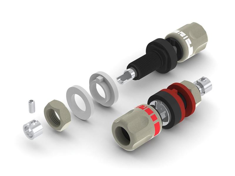 aeco Binding Post ABI-0611S, 2pcs/1set, Silver Plating, Vacuum bagCNC旋盤加工で一体成型絶縁性良い軽量化デザイン高純度銅(99%以上)ニッケルフリー銀メッキ