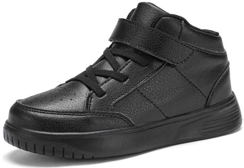 [Badurdu] 子供靴 ハイカットスニーカー 男の子 女の子 キッズ 軽量 通学 カジュアルシューズ快適な着用感: 人工皮革のアッパー素材を使用し、柔らかく快適な履き心地を実現、通気孔付きで蒸れにくい設計高性能ソール: 高弹性MDソール...