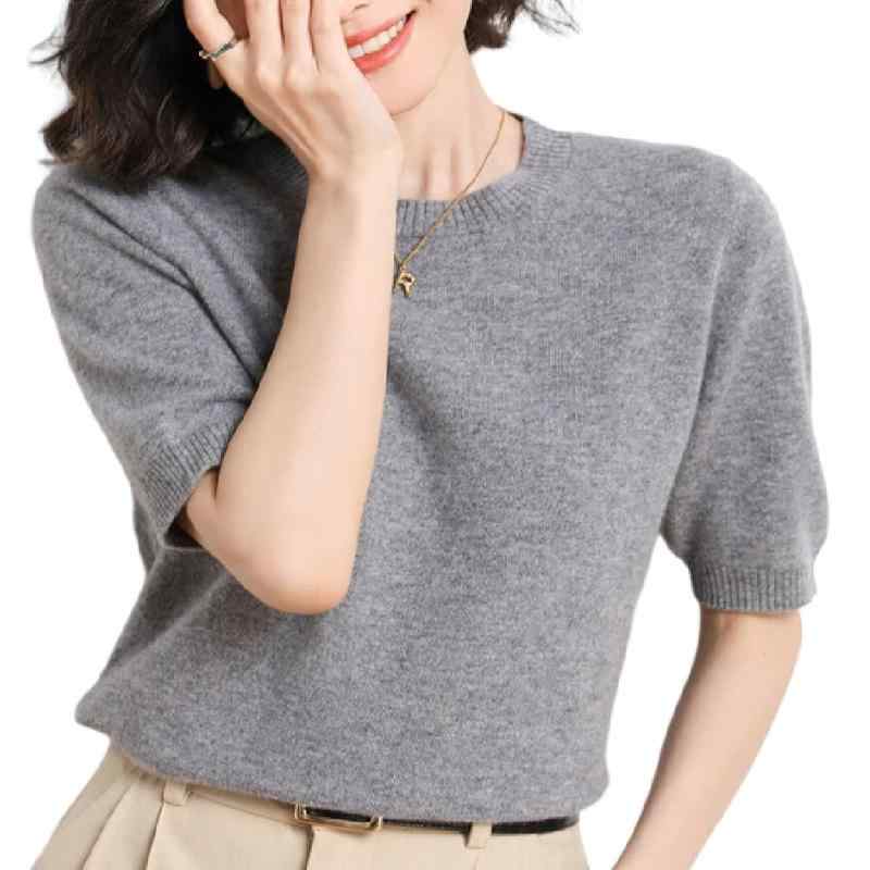 [RREMN] ニット サマー 半袖 きれいめ トップス 上品 二の腕 カバー レディース 春 夏 [並行輸入品]✅ 《こんな商品》柔らか で 着心地 抜群 の きれいめ ショート スリーブ ニット 大人の女性らしさを演出し普段使いはもちろ...