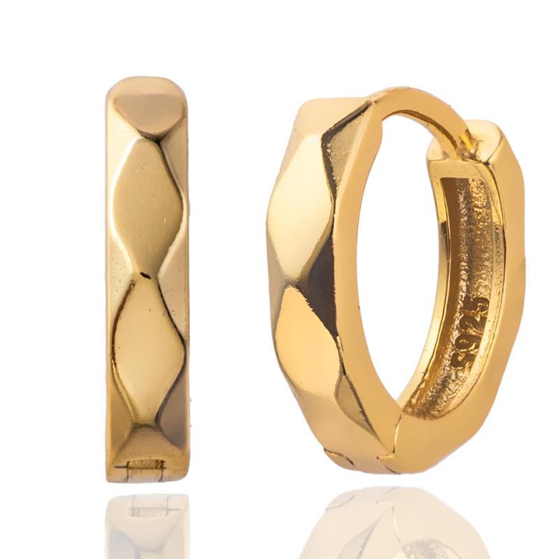 [Puente] シルバー925 刻印あり 18k 8mm 18G 両耳 フープピアス 平面カット ミラーカット ダイヤカット ピアス リング リングピアス フープ メンズ レディース レディースピアス メンズ 小ぶり 小