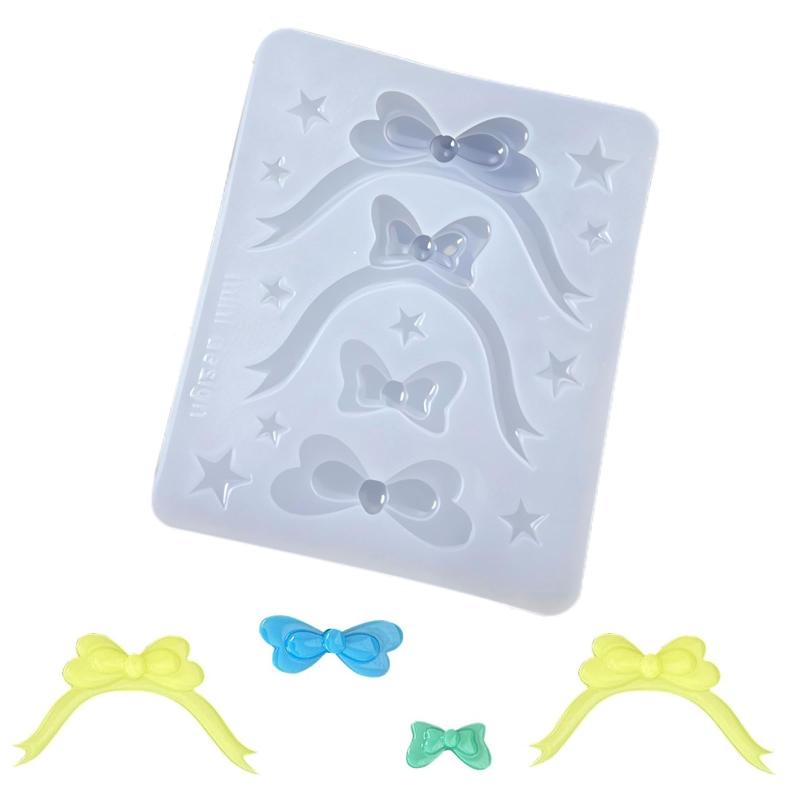 BLOOPIC シリコンモールド レジン モールド デコパーツ リボン ハート型など レジン型 DIY手作り アクセサリー型 ミニシリコン型 型から簡単に取り出せて 型を再利用できる (タイプ A)