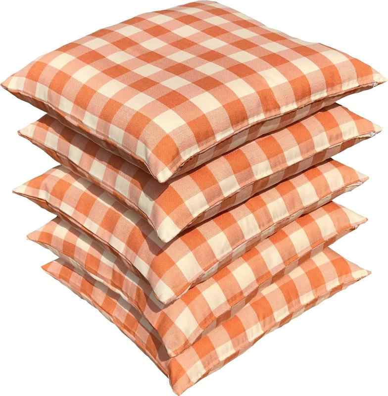座布団カバー 55 59 5枚セット しっかり厚地 Cチェック オレンジ 55x59【特　徴】カジュアルなチェック柄で素材感のある生地【特　徴】お買い得な5枚セット【サイズ】約55X59cm【組　成】ポリエステル100％