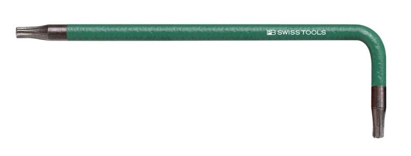PBスイスツールズ 410-6GR レインボーヘクスローブレンチ 緑色 410-6GR刃先：T6●首下寸法(mm)：15●全長(mm)：52カラー：緑色●適合ネジ：M2●軸径(φmm)：2.5レンチのハンドルの内側の長さ(mm)：52●レン...