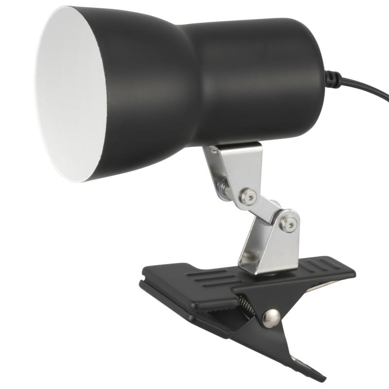 オーム(OHM) クリップライト E17/E26 電球別売 LED電球もOK 中間スイッチ付き ホワイト/ブラック LTC-N117/126AK-W/K