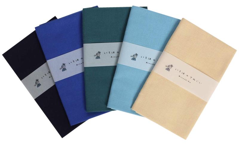 いろは カラー無地てぬぐい 5枚セット 綿100% 日本製ほつれ防止加工なし：約33×90cm　ほつれ防止加工あり：約33×87cm素材：綿100％（クレア染・特文生地）日本製無地でシンプルだから小物づくりなどリメイクにも。太めの糸で織られ...