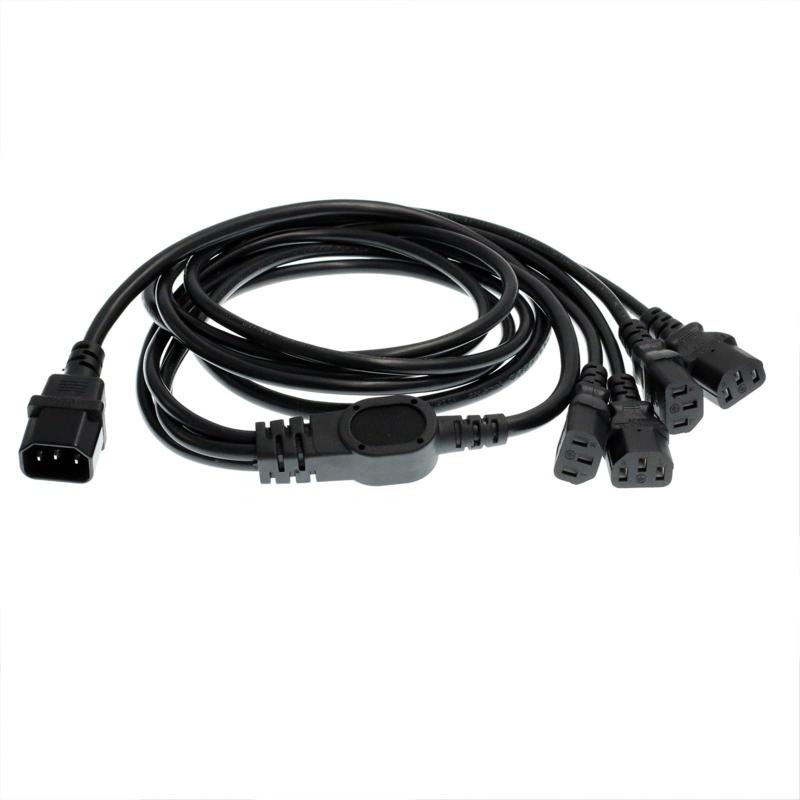 HangTon UPS PDU コンピューター モニター PC 電源スプリッター コード C14 4 x C13 10 a 250 v 延長アダプター ケーブル 1.8 m電源コードスプリッタ延長アダプタ IEC320 C14 オス-IEC...