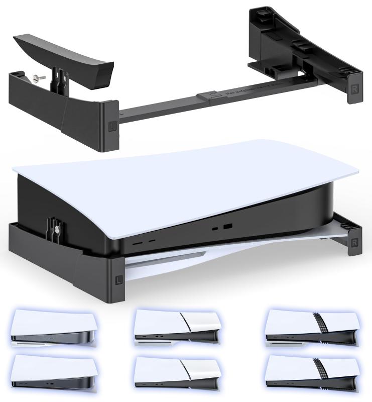 PS5 横置きスタンド 放熱改善 転倒防止 地震対策 傷付き防止 新型 PS5 Slim Pro スタンド注意：PS5/PS5 Slim/PS5 Pro通常版のディスク取り出しボタンとの干渉を避けるため、PS5 pro横置きスタンドを取り付...