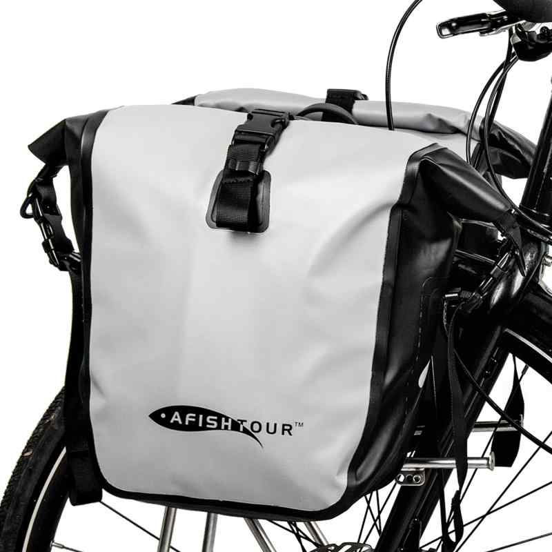 【AFISHTOUR】 防水自転車パニアバッグ - 15L/25L/50L サドルバッグ 自転車リアラック用 - 食料品やノートパソコン用の自転車バッグ【完全防水で耐久性があります】高度な防水性と耐久性を備えたPVC素材で作られており、シー...
