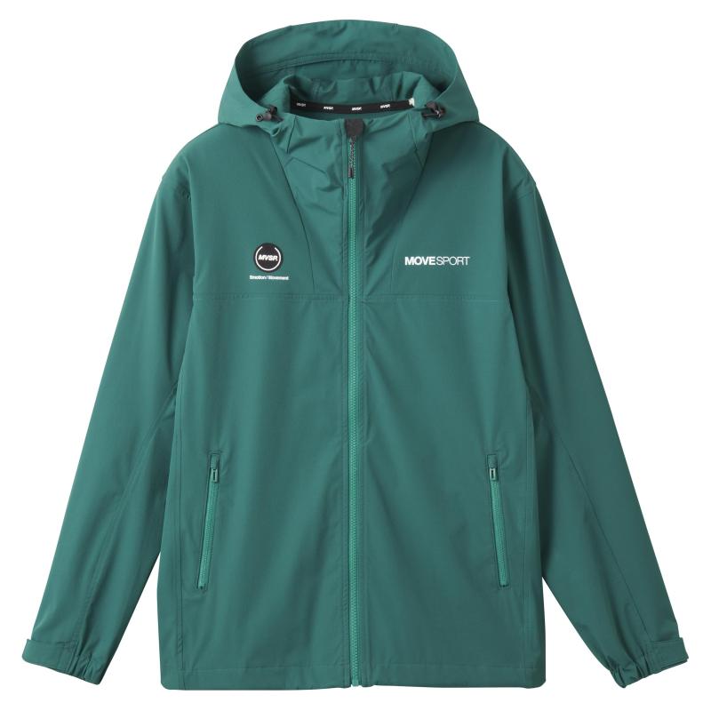 [ムーブスポーツ] 4WAYストレッチナイロン フルジップフーディー ST4FJK22M_GR00_Oサイズ展開【S / M / L / O / XO / 2XO】
