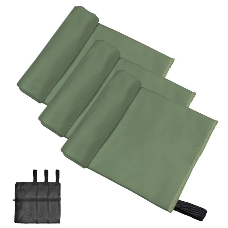 速乾タオル3枚セット 80x40cm スポーツタオル ジムタオル スイミングタオル マイクロファイバータオル セイムタオル 旅行タオル 超吸水 柔らかい 耐久性 速乾 軽量 収納袋付き【極細繊維のマイクロファイバー素材】スエード・フェルト・...