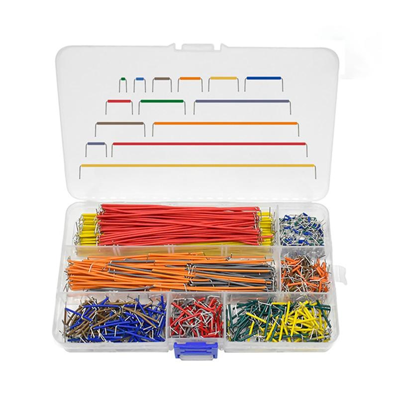 GOODCHI ジャンパーワイヤー 840個セット 14サイズあり 収納ボックス付き ブレッドボード ジャンパー線 回路基板 プロトタイプ テスト回路に最適【商品仕様】14種類の長さ：2 mm、5 mm、7 mm、10 mm、12 mm、1...