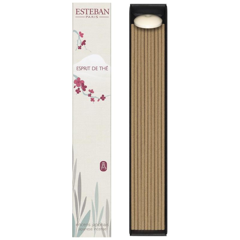 エステバン エスプリドテ スティック 40本 お香 香立て付 インセンス 日本製茶の香りの透明な調和、そして茶室という精神の高みと永遠へと誘われるような香り。気品という美が色と香りとなってあたりを覆う。スティック40本です。パッケージのリニ...