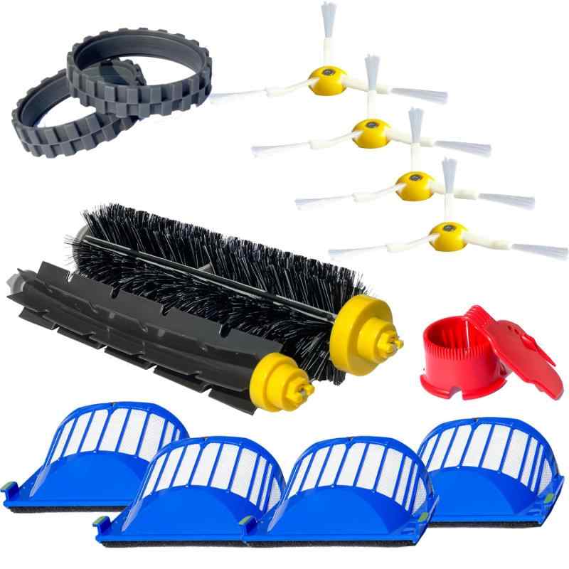 交換部品アクセサリー iRobot ルンバ全600シリーズに対応:670 671 675 677 690 692 694 650 665サイドメインローラーブラシフィルター交換用パーツキットは、すべてのiRobot Roomba 600シリ...