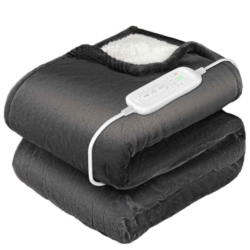 Koramaku 電気毛布 膝掛け 掛敷兼用電気ブラン 8段階温度調節 6段階タイマー設定可能 電気ブランケット電磁波カット 丸洗い可 ダニ退治 ふわふわ 防寒対策 抗菌 防臭 省エネ 冷え予防 恒温節