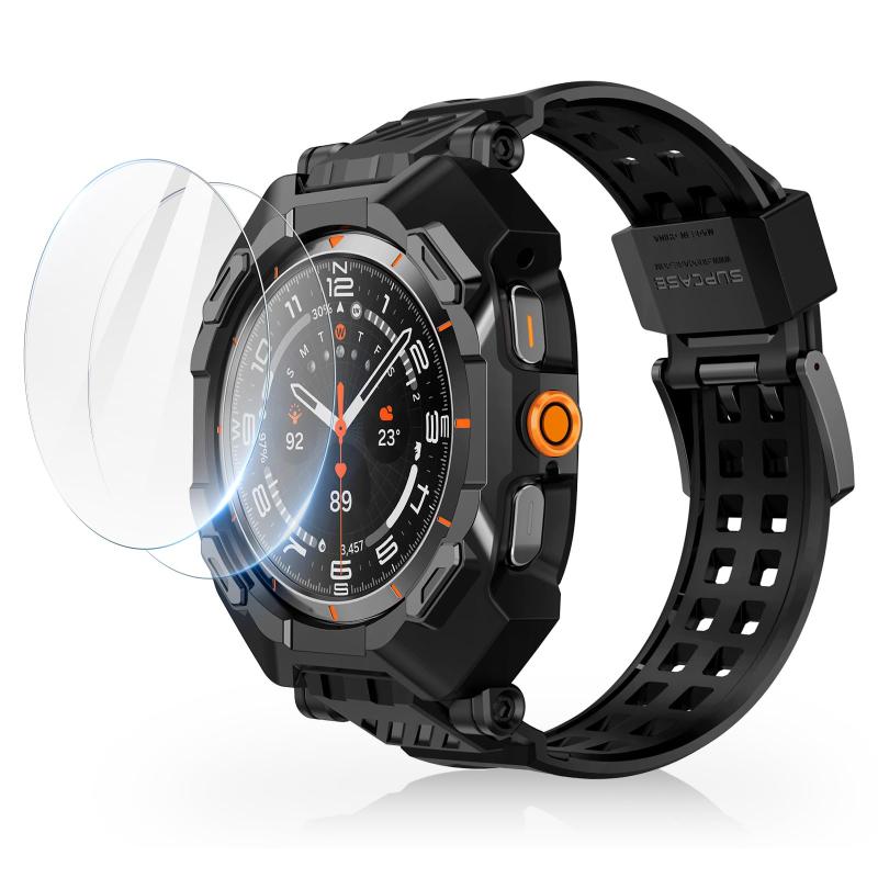 [SUPCASE] Galaxy Watch 7 Ultra 47mm 2024 保護カバー 交換用バンド 衝撃吸収 バンドとケース一体 頑丈 時計バンド ブラック UBProシリーズ2024年発売のGalaxy Watch 7 Ultra...