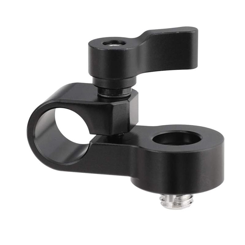 CAMVATE 15mmシングルロッドクランプ延長アダプターは、DSLRカメラケージロッドサポート用に3/8 "-16ネジ穴で取り付けます素材：アルミニウム合金15mmシングルロッドクランプArri標準ピン用の位置決め穴があります...
