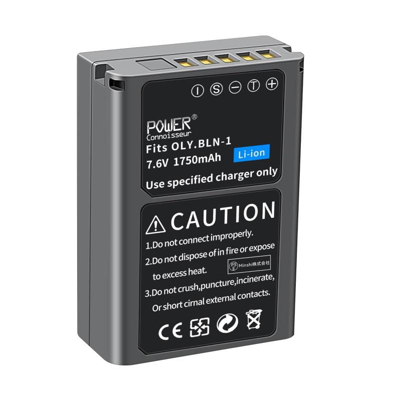 「Power-connoisseur」 OLYMPUS対応 BLN-1 OM-D E-M5/E-P5/E-M1/E-M5 Mark II 【7.6V 1750mAh 】 デジタル一眼レフカメラ対応 交換バッテリー 【PSE基準検品】【製品仕...