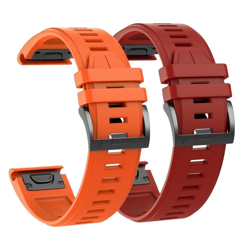 [Ahayo] QuickFit 22 2パック防水替えバンド に適合するガーミンInstinct 2 Solar/Fenix 8 / epix Pro (47mm), 留め金具の シリコン スポーツ ベルト用のGarmin Approac...