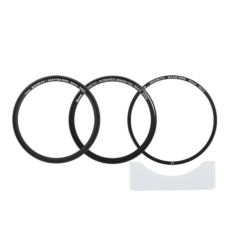 Kase マグネティックフィルターアダプター 62mm (3点セット "A+B+C")お持ちのレンズフィルターに取り付けることでマグネット化できるアダプターリング62mmです。