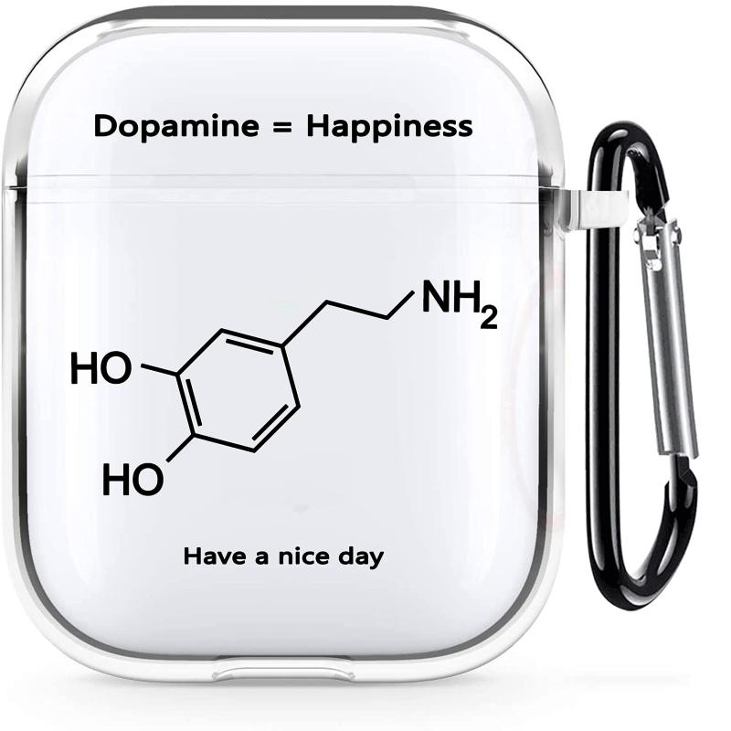 AirPods ケース おしゃれ クリア かわいい かっこいい シンプル ケミカル 創意 Dopamine ドーパミン デザイン AirPods ケース 透明 エアーポッズ カバー カラビナ付き AirPods ケース レディース メン