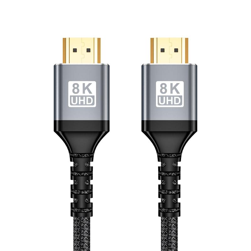 Hanx株式会社 8K 60Hz HDMI ケーブル HDMI2.1 Ultra High Speed超高速 48Gbps 1M 2M 3M ナイロンメッシュ アルミニウム合金シェル 金メッキコネクター 高耐久 ハイスピード パソコン/ディ...