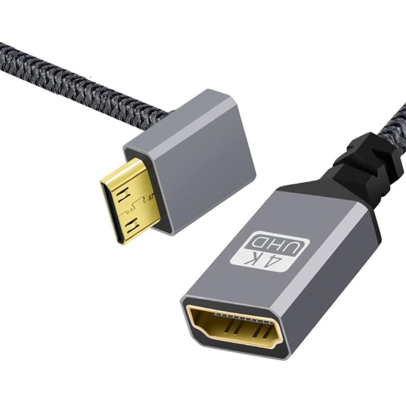 Cablec 4 K Type-C Mini HDMI 1.4公HDMI母延長線、DV MP 4カメラDCノートパソコン用