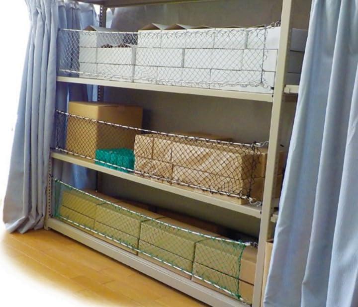 鵜沢ネット 棚落下防止ネット 棚用 落下防止 地震対策 網 転倒防止 ネットサイズ：350×800mm 網サイズ：450×900mm
